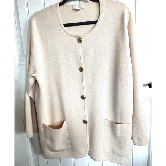 J. Crew | Sweaters | J Crew Giselle Womens Sweater Blazer Xl Cream ...